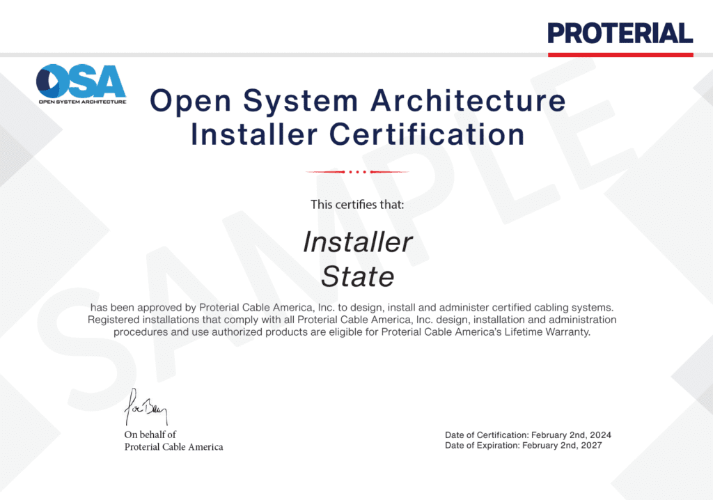 Certified Installers | Proterial Cable America, Inc.